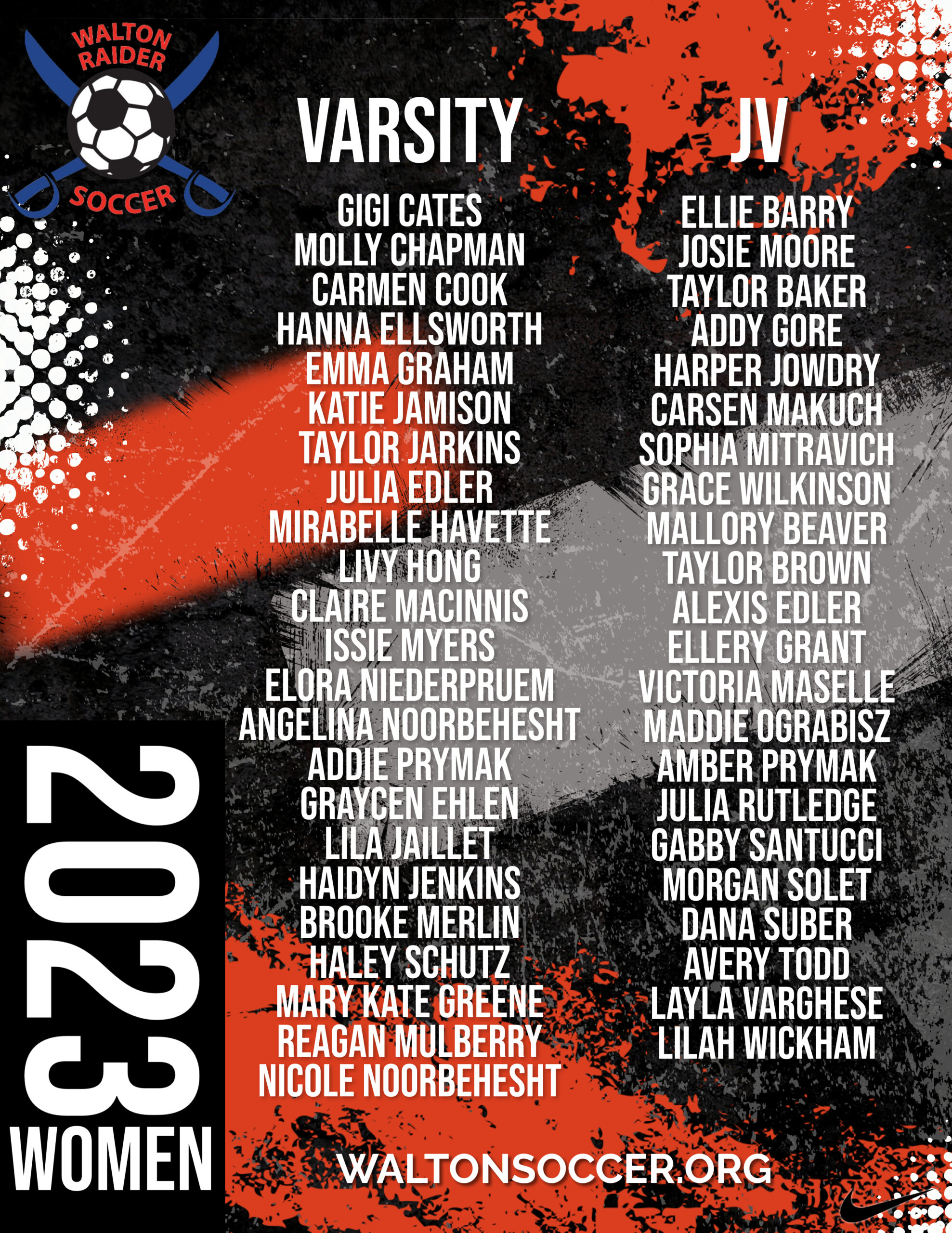 2023 Women’s Roster – Walton High School Soccer